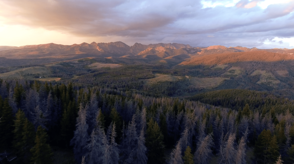 Sunset Drone Flight Over Colorado Rocky Mountains 4k Royalty Free Stock ...